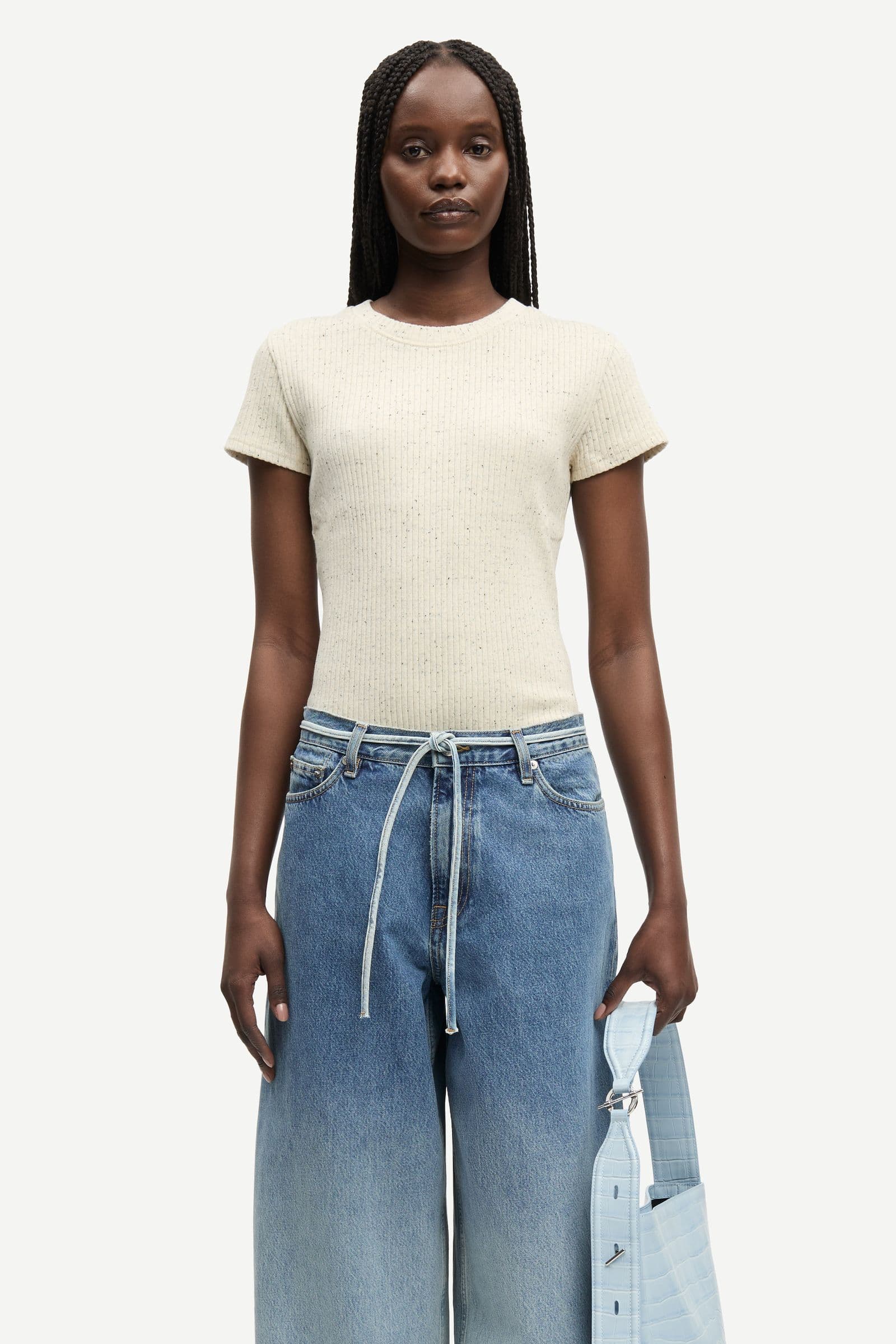 Sanell t-shirt 15903 Egret mel. | Samsøe Samsøe®